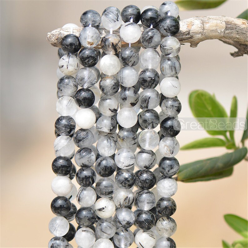 Grade A Natural Black Rutilated Quartz Beads NOT Dyed 6mm 8mm | Etsy
