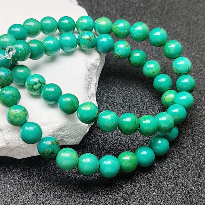Natural Vintage Turquoise Beads 4mm 6mm 8mm 10mm Smooth Polished Round ...