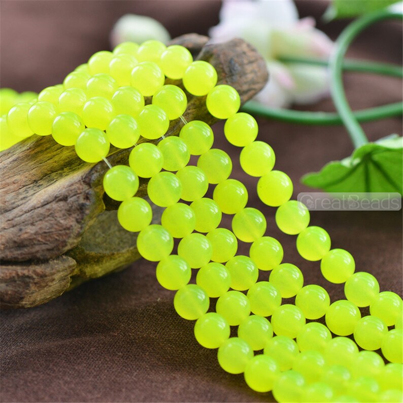 Grade A Natural Bright Yellow Jade Beads 6mm 8mm 10mm 12mm - Etsy