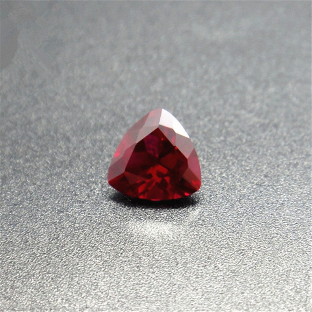Ruby Trillion Faceted Gemstone Trilliant Cut Blood-red Ruby - Etsy