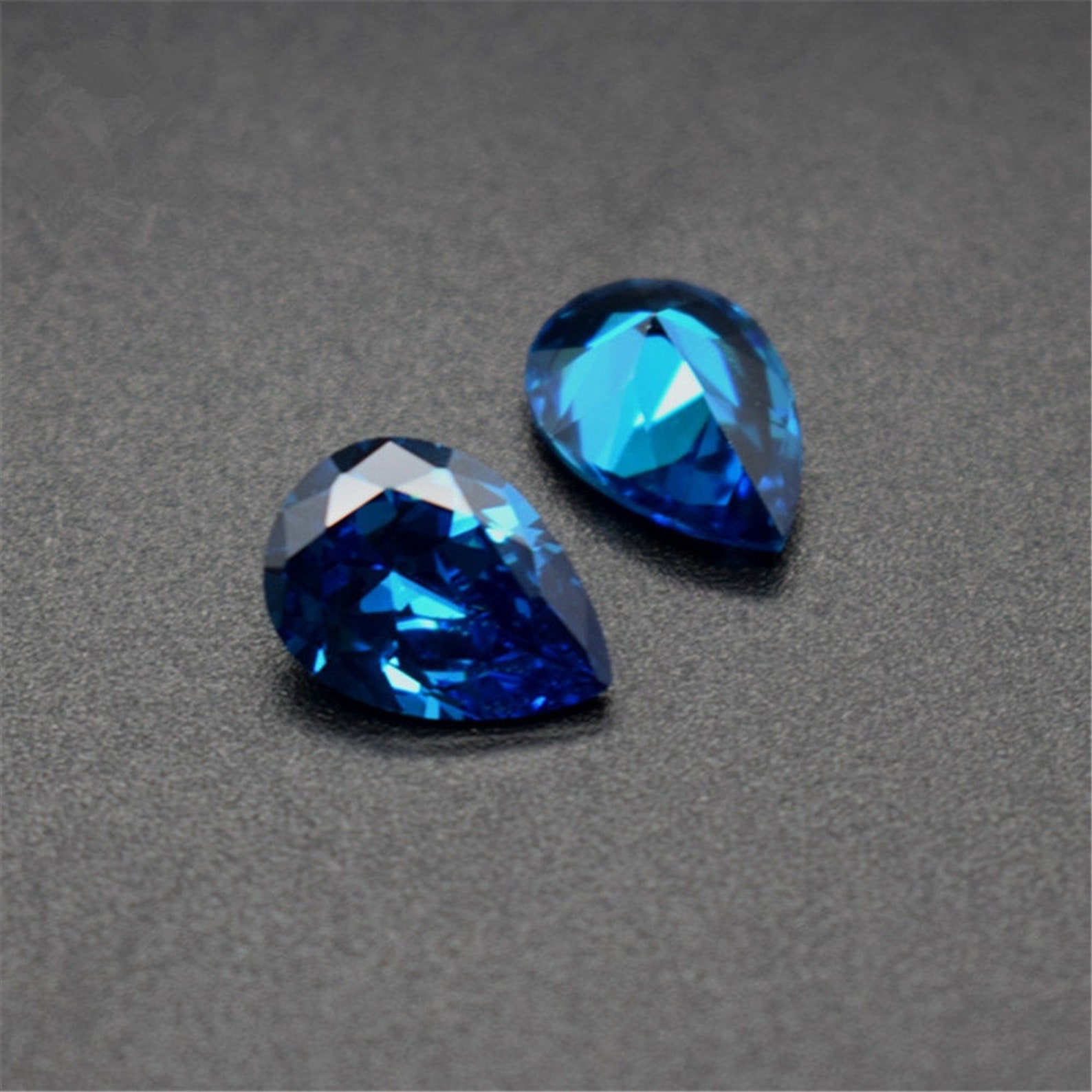 Light Blue Sapphire Pear Shaped Faceted Gemstone Teardrop Cut | Etsy