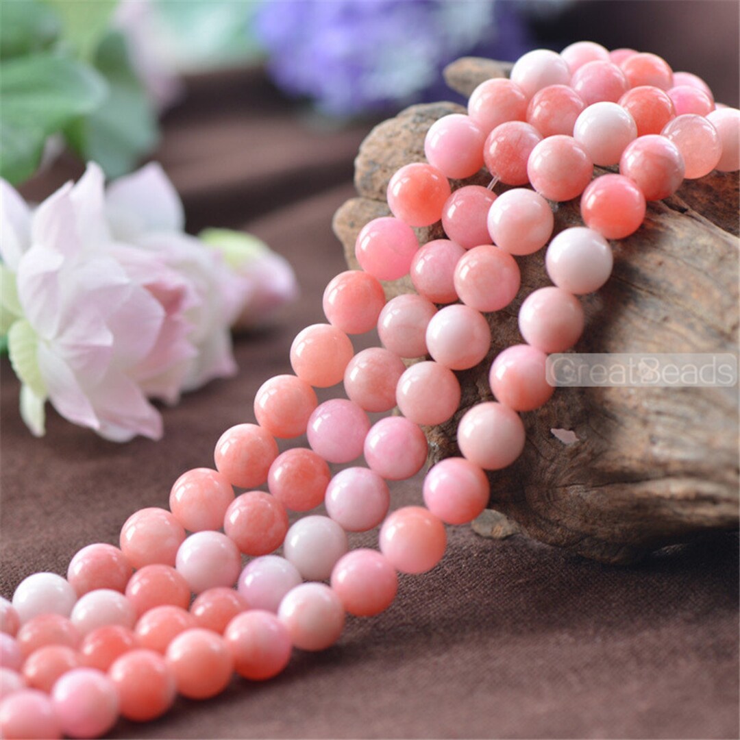 Grade A Natural Multi Tones Pink Jade Beads 6mm 8mm 10mm 12mm Smooth ...