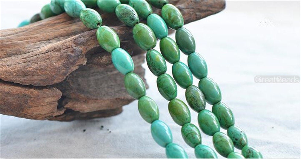 Natural Vintage Turquoise Beads 6x9mm/8x12mm Olive Shape 15 | Etsy