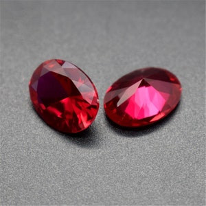Blood-red Ruby Oval Cut Gemstone Egg Shape Faceted Ruby Gem Multiple ...