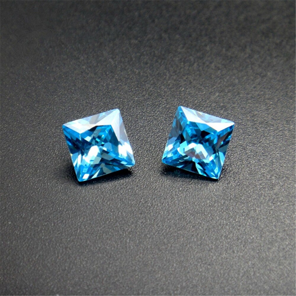 Aquamarine Square Faceted Gemstone Princess Cut Aquamarine Gem | Etsy