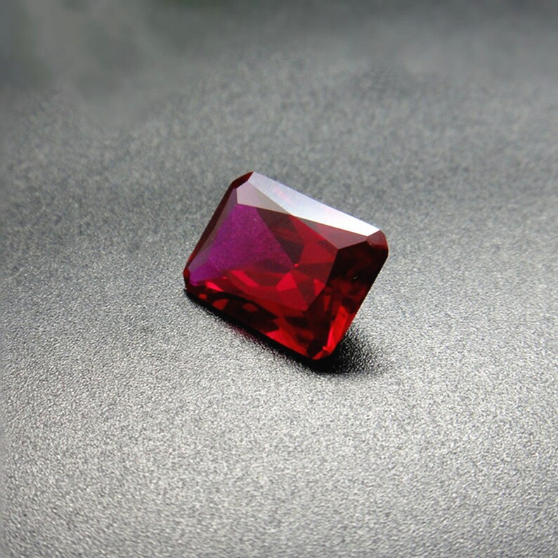 Ruby Rectangle Faceted Gemstone Radiant Cut Ruby Gem 6 Sizes - Etsy