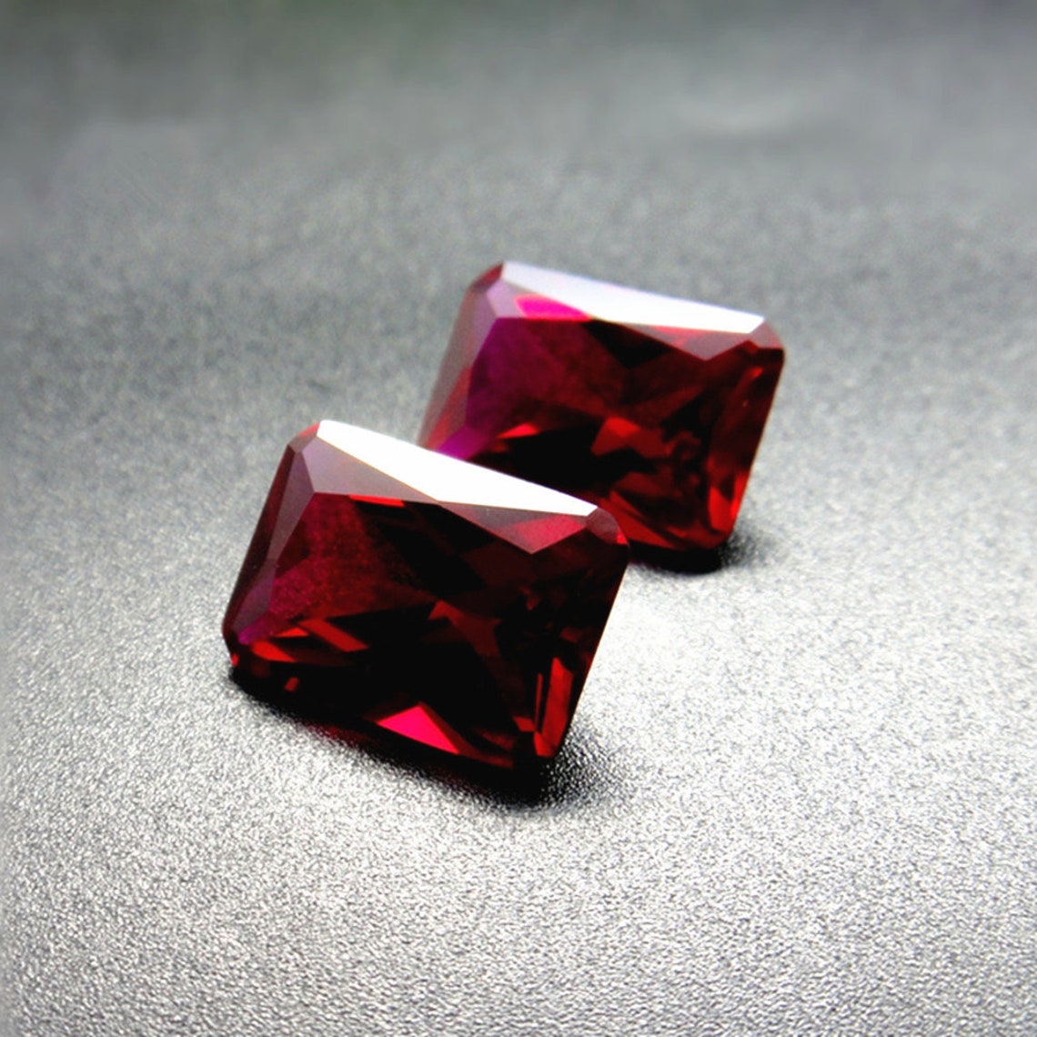 Ruby Rectangle Faceted Gemstone Radiant Cut Ruby Gem 6 Sizes - Etsy