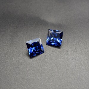 Sapphire Square Faceted Gemstone Princess Cut Sapphire Gem Multiple ...