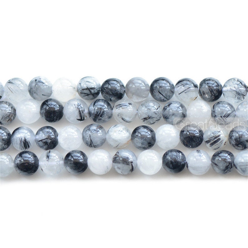 Grade A Natural Black Rutilated Quartz Beads NOT Dyed 6mm 8mm | Etsy