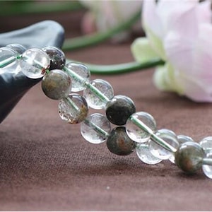 Natural Lodolite Beads Chlorite Included Green Phantom Quartz NOT ...