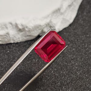 High Quality Ruby Rectangle Faceted Gemstone Emerald Cut Ruby Gem ...