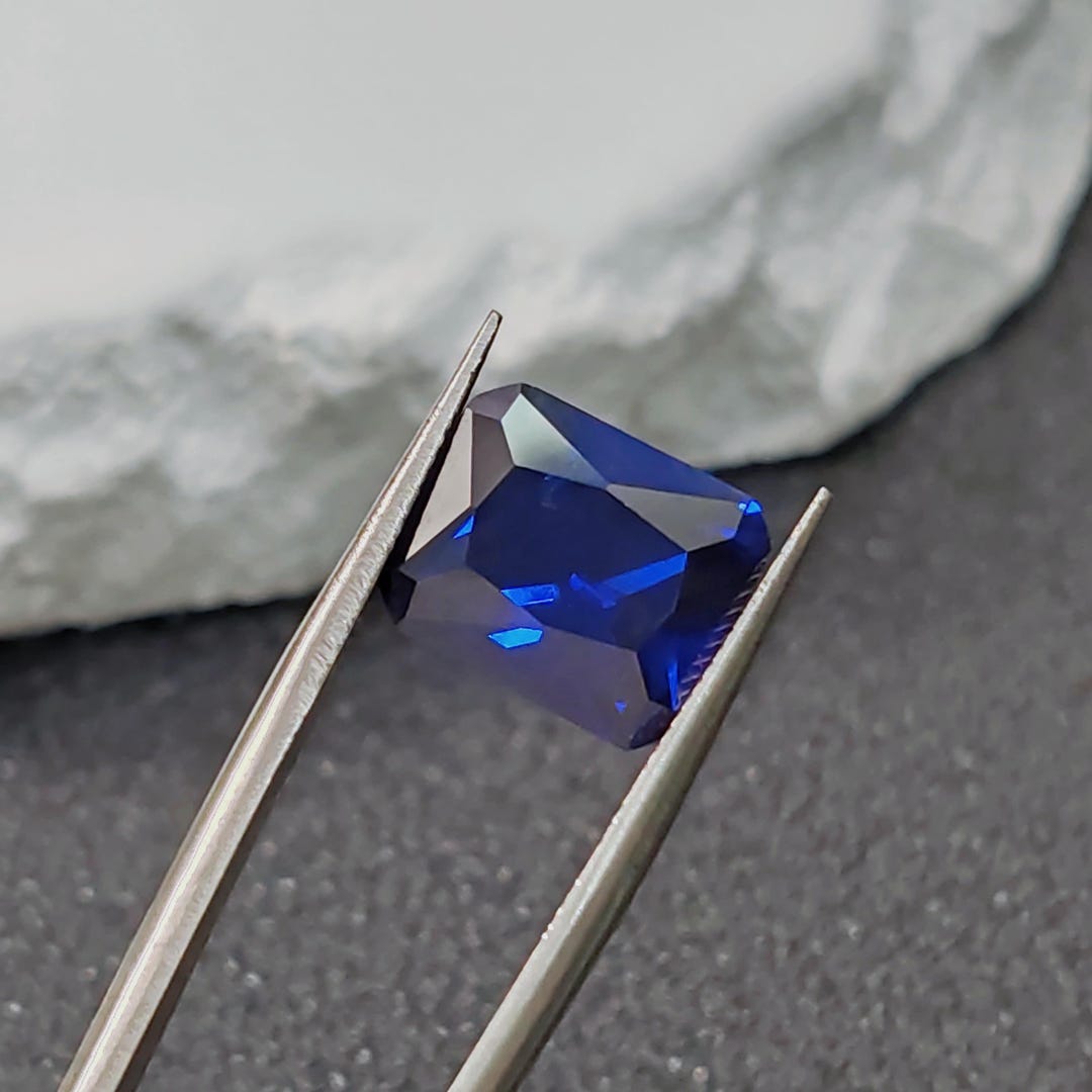 Intense Blue Spinel Rectangle Faceted Gemstone Radiant Cut Blue Spinel ...