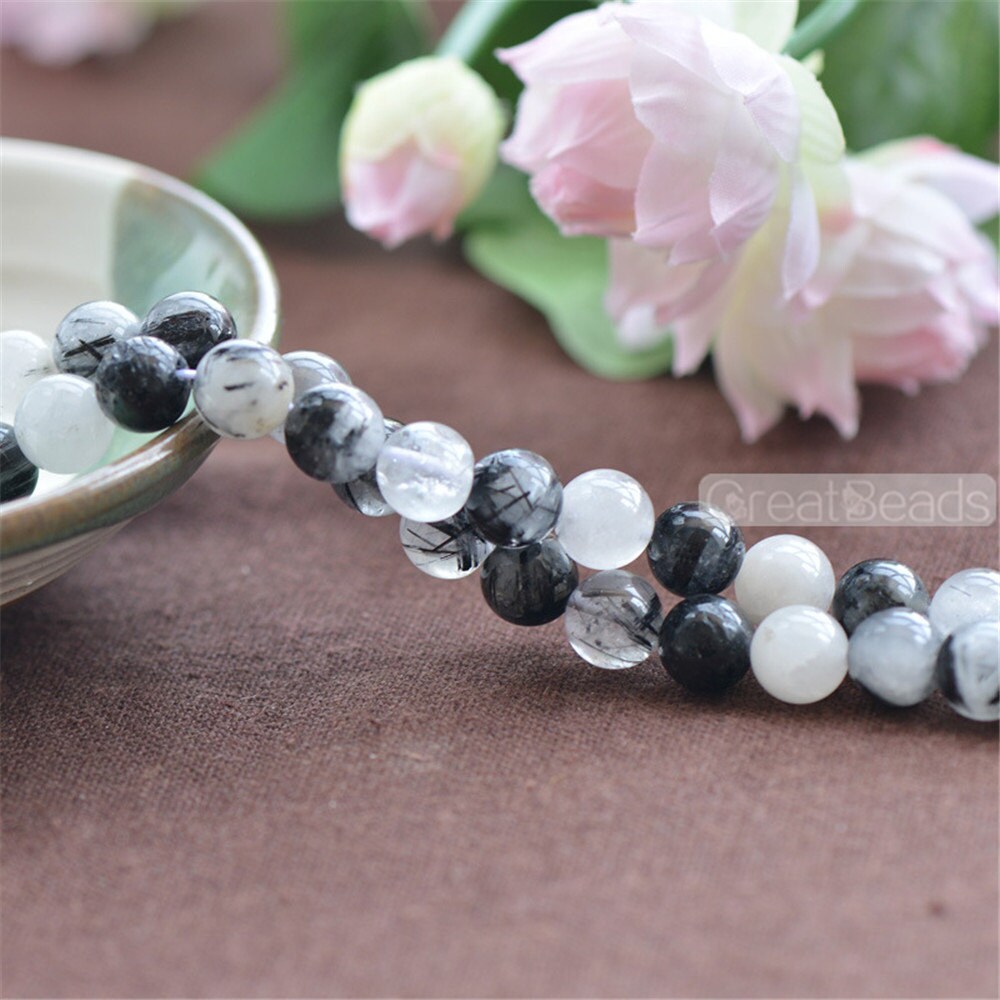 Grade A Natural Black Rutilated Quartz Beads NOT Dyed 6mm 8mm | Etsy