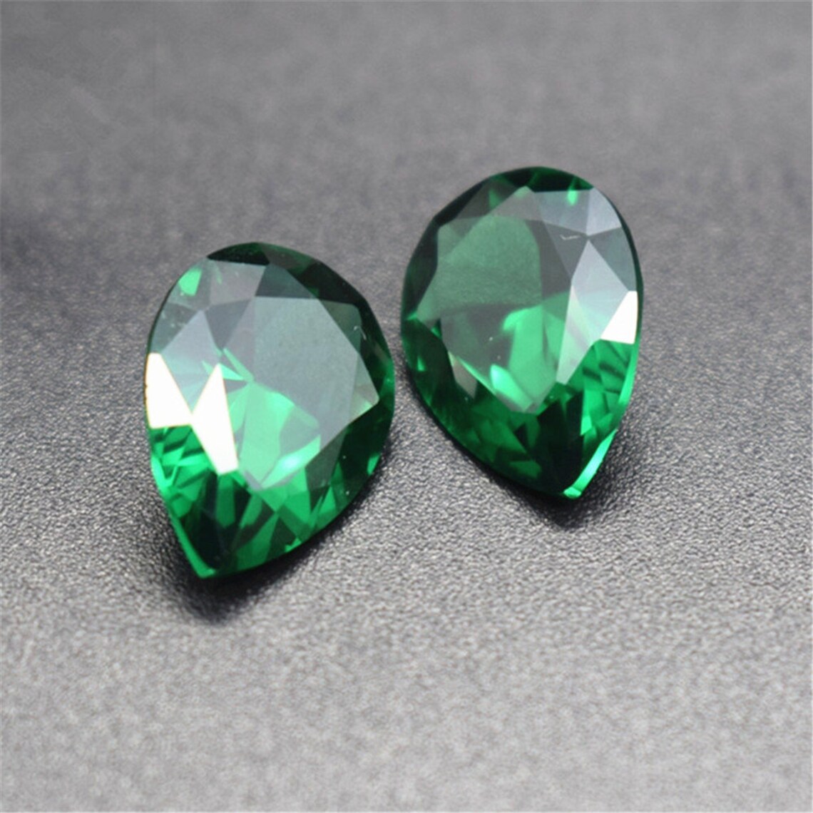 Emerald Pear Shaped Faceted Gemstone Teardrop Cut Emerald Gem | Etsy