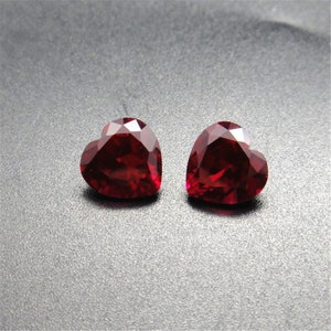 Ruby Heart Shape Faceted Gemstone Heart Shaped Cut Blood-red Ruby Gem ...