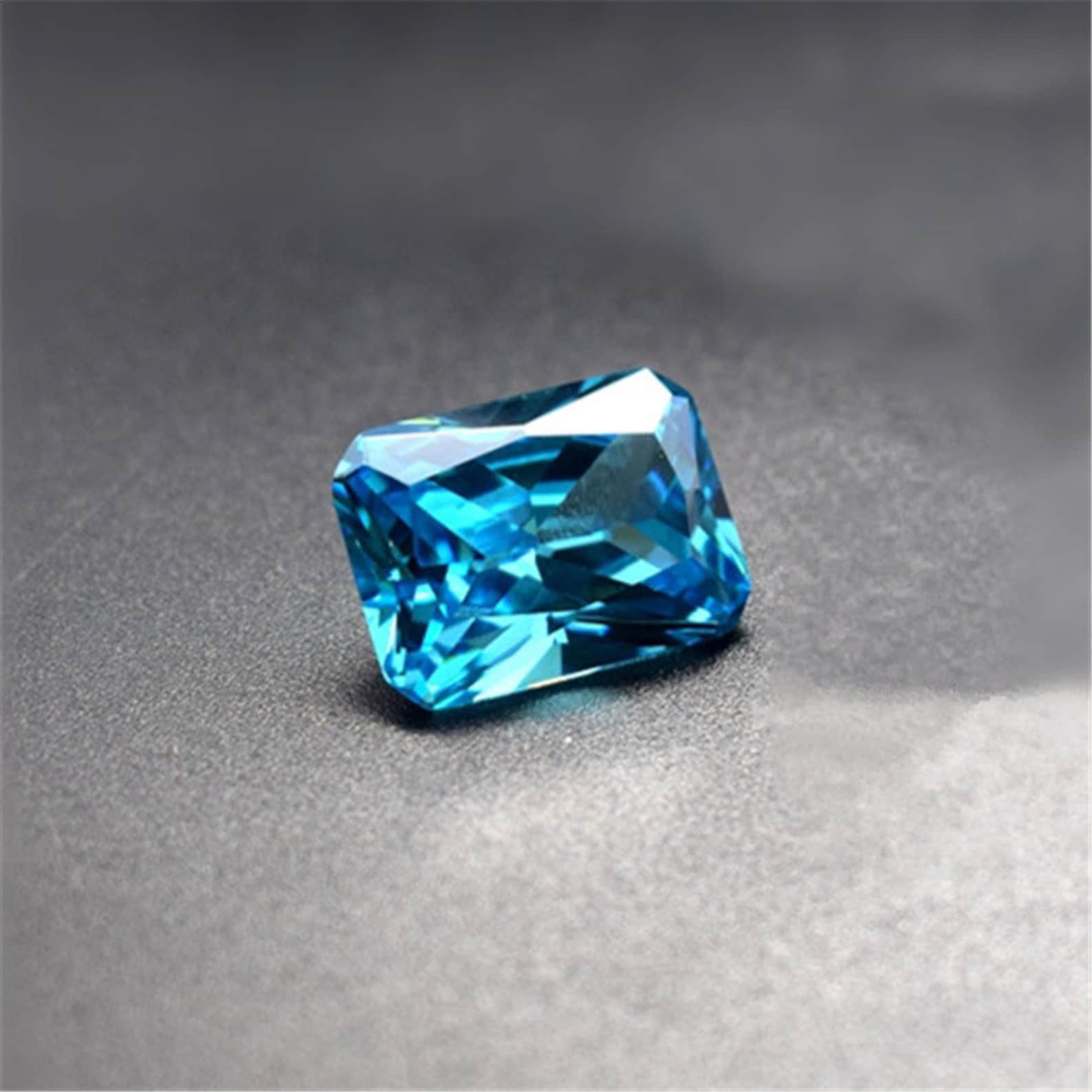 Aquamarine Rectangle Faceted Gemstone Radiant Cut Aquamarine - Etsy