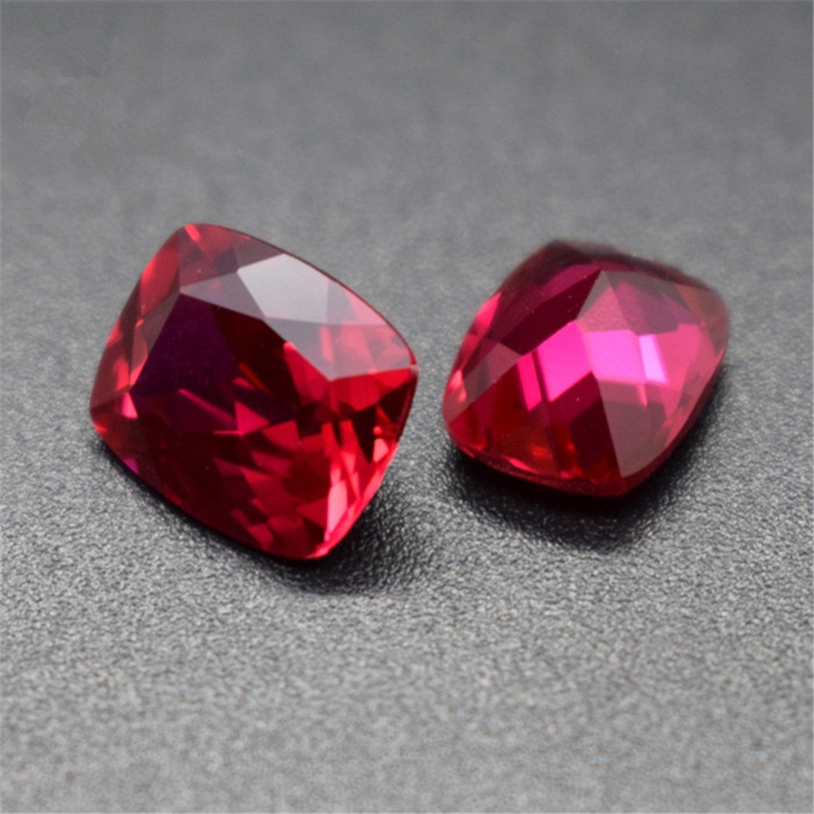 Ruby Rectangle Faceted Gemstone Cushion Cut Ruby Gem Multiple | Etsy