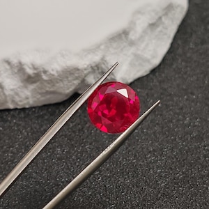 Ruby Round Faceted Gemstone Brilliant Cut Ruby Gem Multiple Sizes to ...