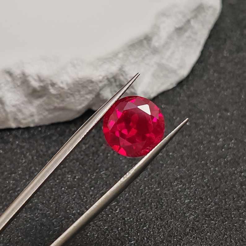 Ruby Round Faceted Gemstone Brilliant Cut Ruby Gem Multiple Sizes to ...