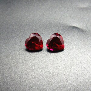 Ruby Heart Shape Faceted Gemstone Heart Shaped Cut Blood-red Ruby Gem ...