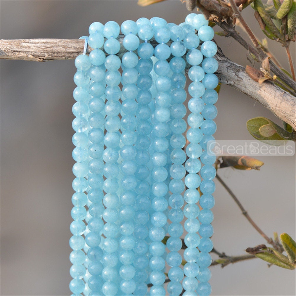 Enhanced Natural Aquamarine Beads 6mm 8mm 10mm 12mm 14mm 16mm - Etsy
