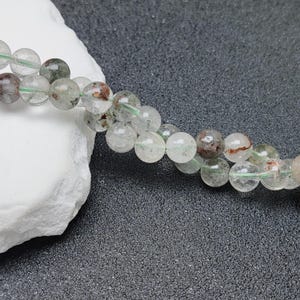 Natural Lodolite Beads Chlorite Included Green Phantom Quartz NOT ...