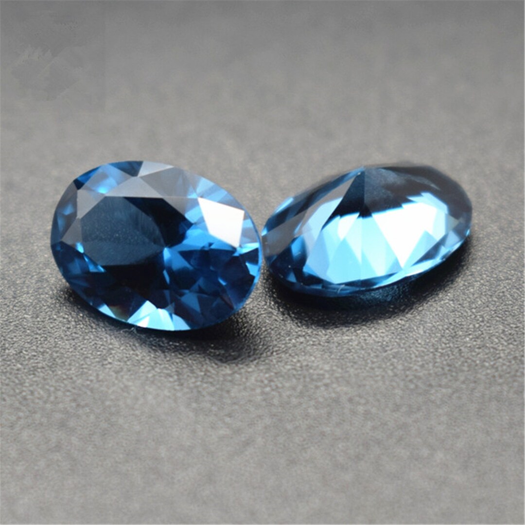 Light Blue Spinel Oval Faceted Gemstone Egg Shape Blue Spinel Gem ...