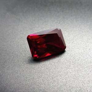 Ruby Rectangle Faceted Gemstone Radiant Cut Ruby Gem 6 Sizes to Choose ...