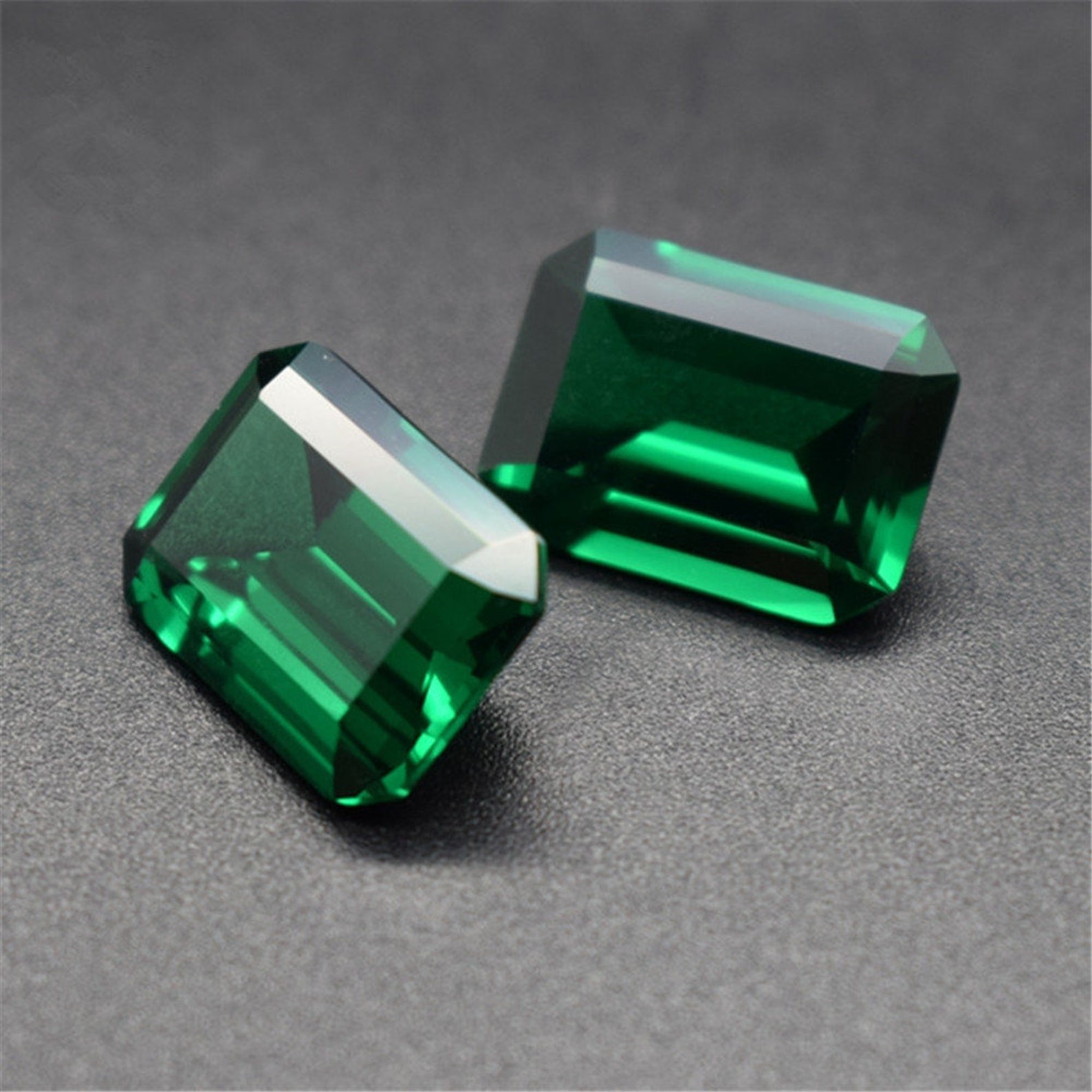 Emerald Rectangle Faceted Gemstone Emerald Cut Rich Green - Etsy