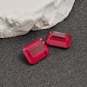 High Quality Ruby Rectangle Faceted Gemstone Emerald Cut Ruby Gem ...