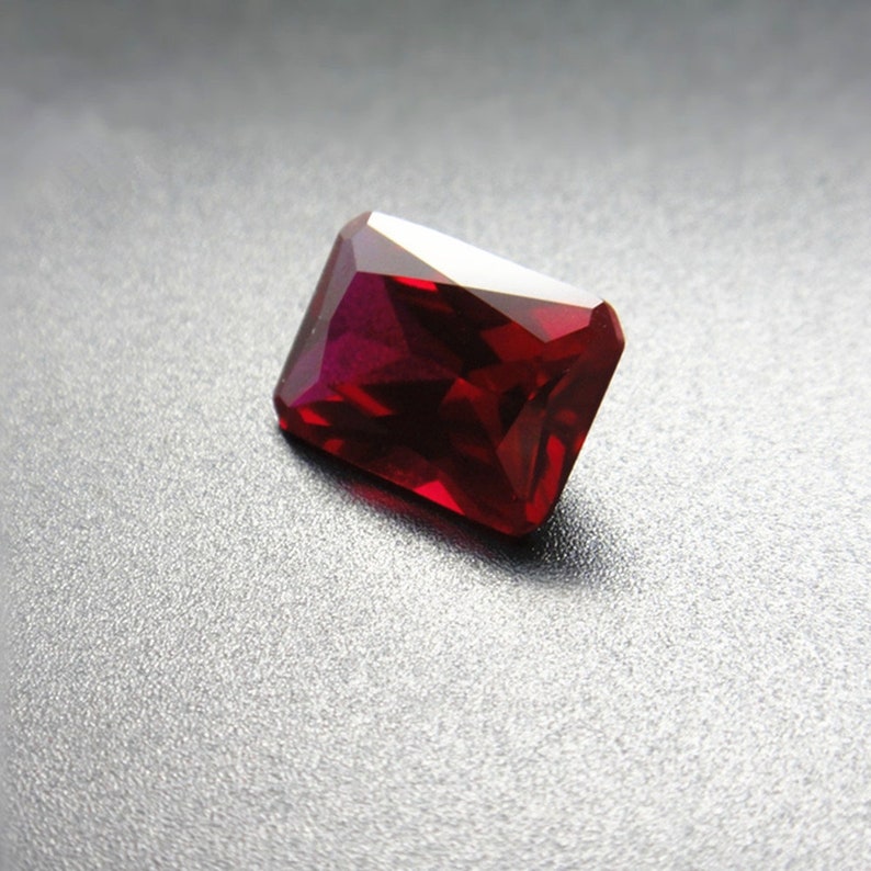 Ruby Rectangle Faceted Gemstone Radiant Cut Ruby Gem 6 Sizes - Etsy