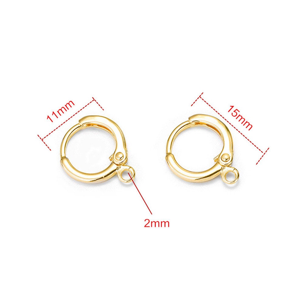 10 Pairs Leverback Earring Findings Earring Hoops Gold Plated | Etsy