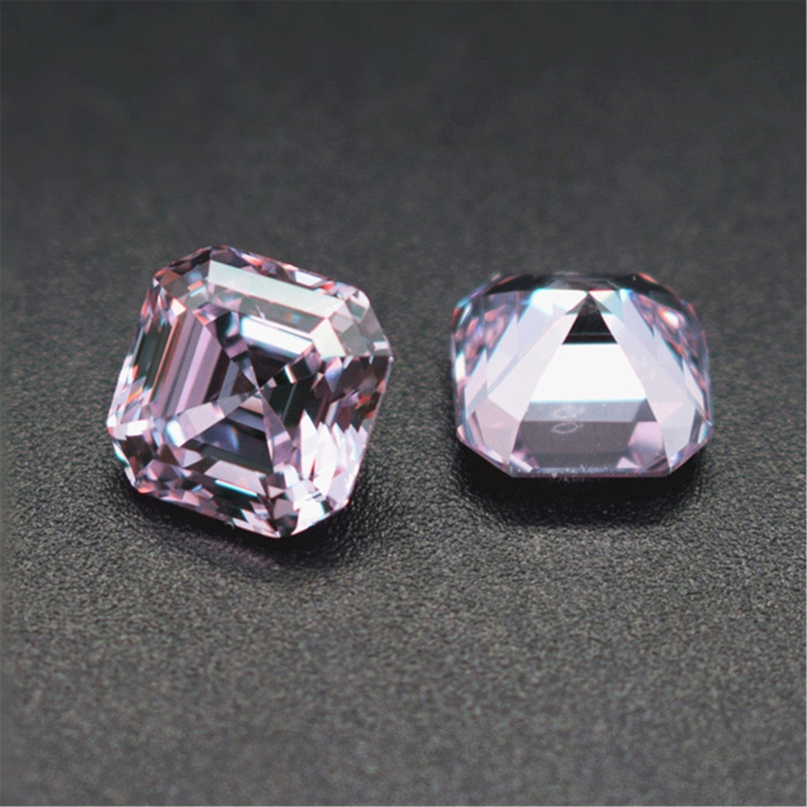 Grade AAA Light Pink Cubic Zirconia Square Faceted Gemstone | Etsy