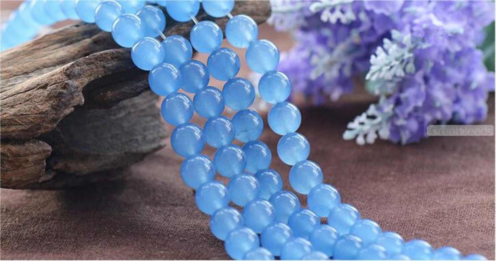 Grade A Natural Light Blue Jade Beads 6mm 8mm 10mm 12mm Smooth - Etsy