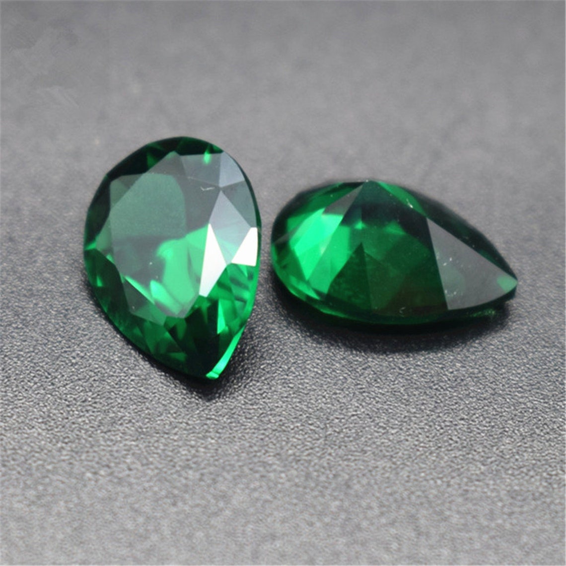 Emerald Pear Shaped Faceted Gemstone Teardrop Cut Emerald Gem | Etsy