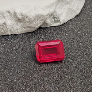 High Quality Ruby Rectangle Faceted Gemstone Emerald Cut Ruby Gem Multiple Sizes to Choose C36R ...