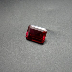 High Quality Ruby Rectangle Faceted Gemstone Emerald Cut Ruby Gem Multiple Sizes to Choose C36R ...