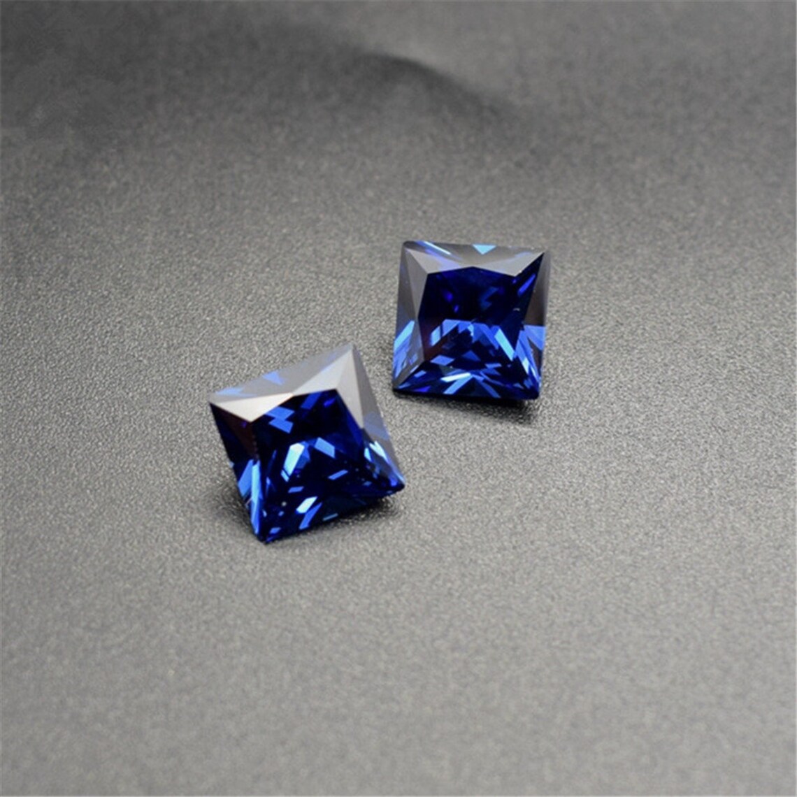 Sapphire Square Faceted Gemstone Princess Cut Sapphire Gem - Etsy