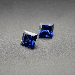 Sapphire Square Faceted Gemstone Princess Cut Sapphire Gem Multiple ...
