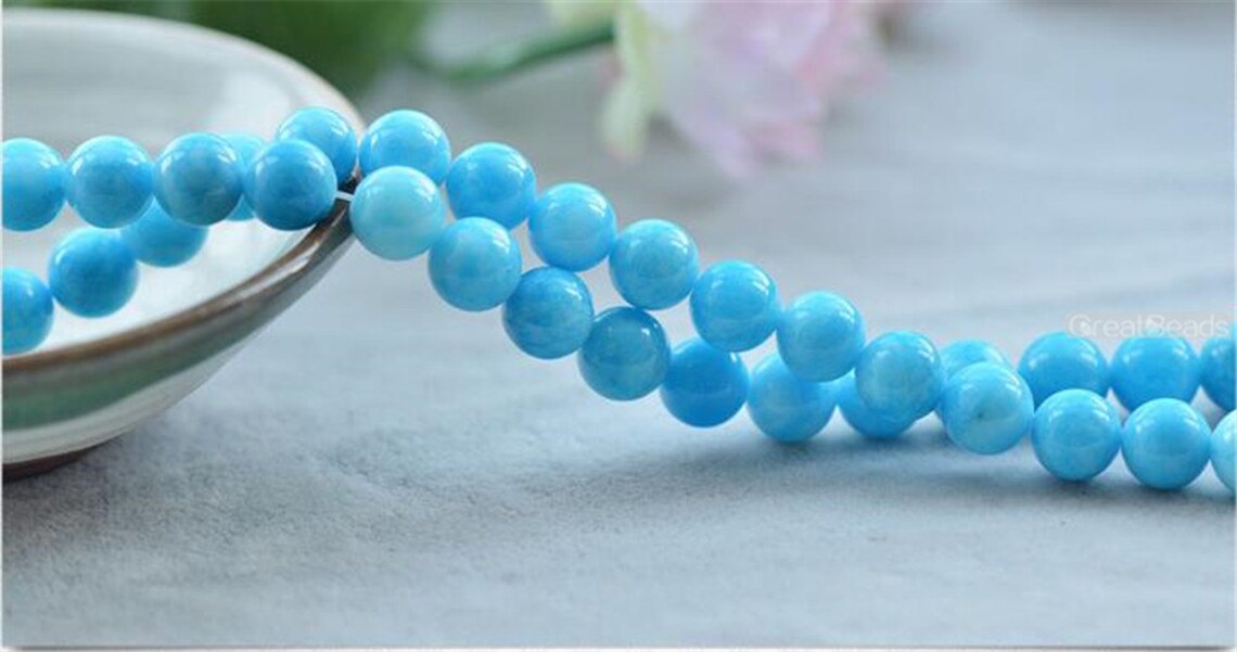 Grade A Natural Multi Tones Sky Blue Jade Beads 6mm 8mm 10mm | Etsy