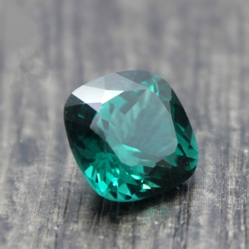 Green Tourmaline Square Faceted Gemstone Cushion Cut - Etsy