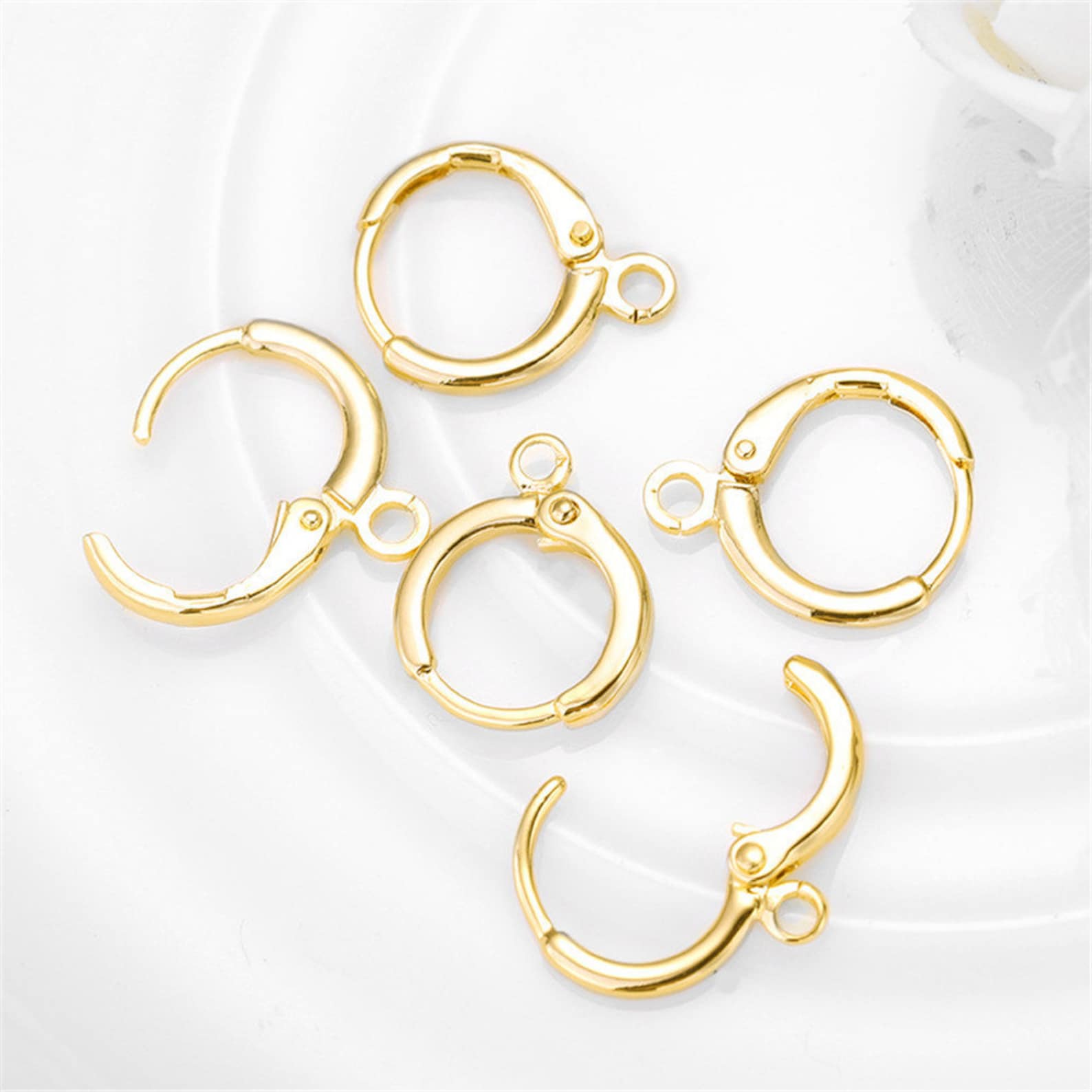 10 Pairs Leverback Earring Findings Earring Hoops Gold Plated - Etsy