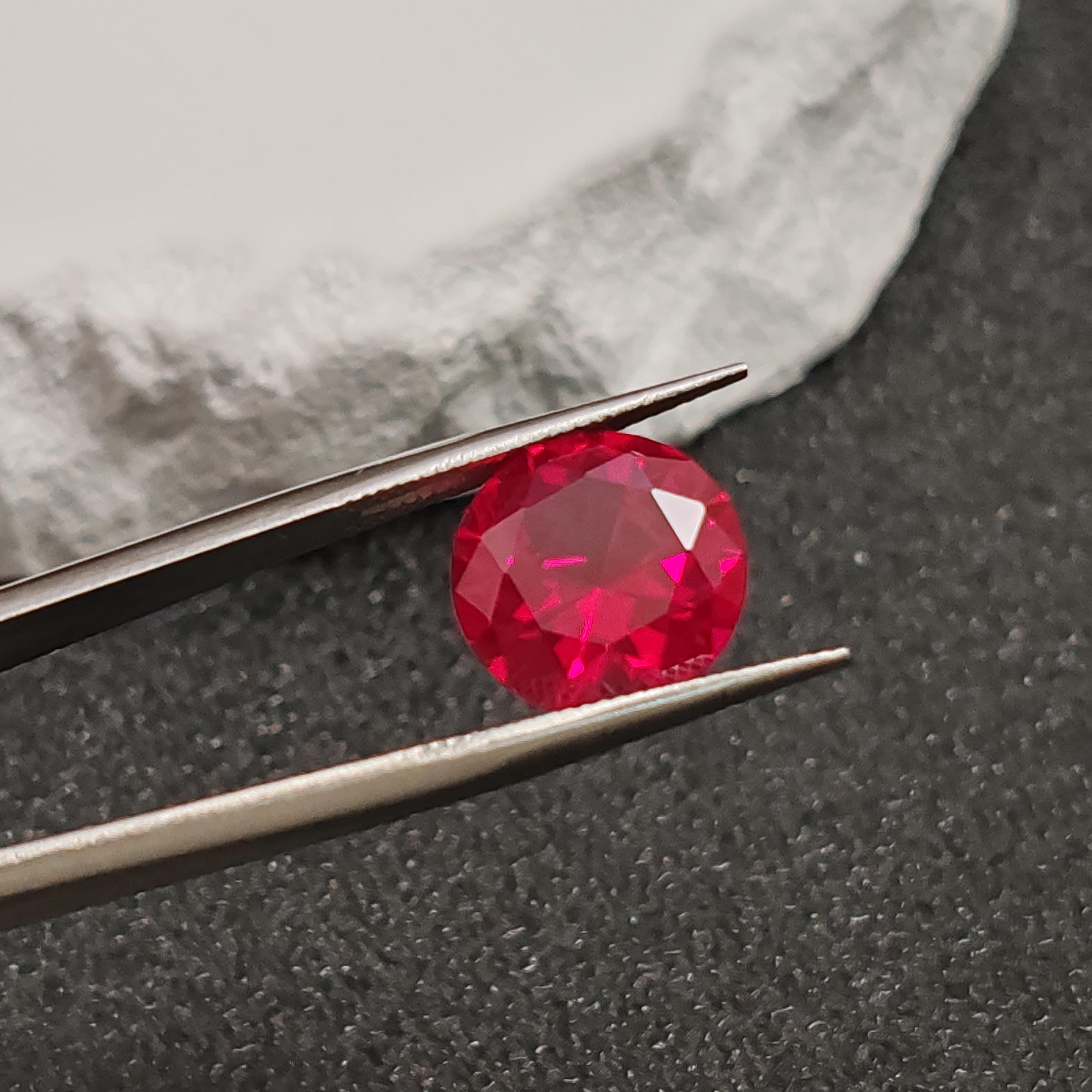 Ruby Round Faceted Gemstone Brilliant Cut Ruby Gem Multiple Sizes to ...