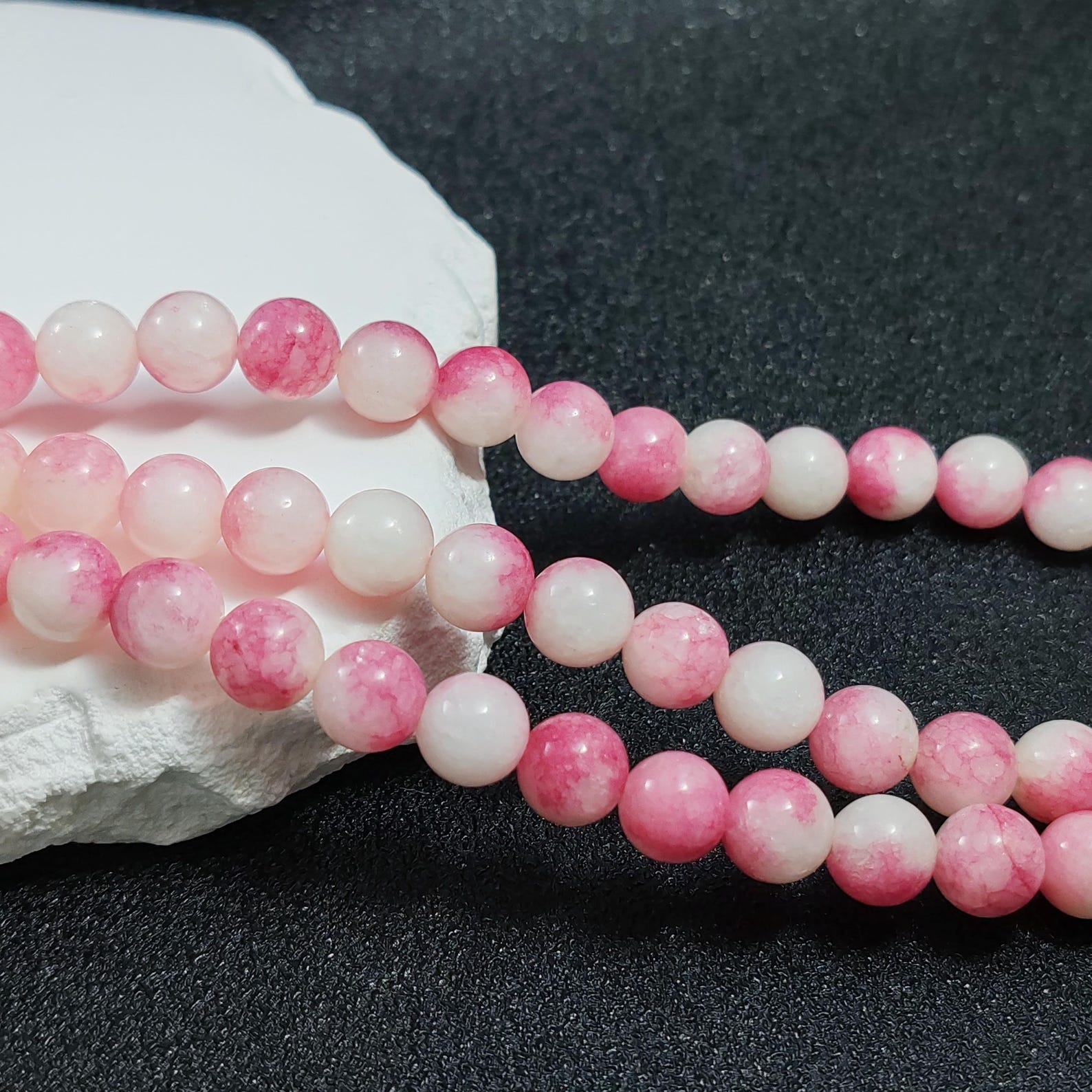 Grade A Natural Multi Tones Pink Jade Beads 6mm 8mm 10mm 12mm Smooth ...