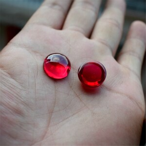 Ruby Round Cabochon Blood-red Smooth Polished Surface Flat Back ...