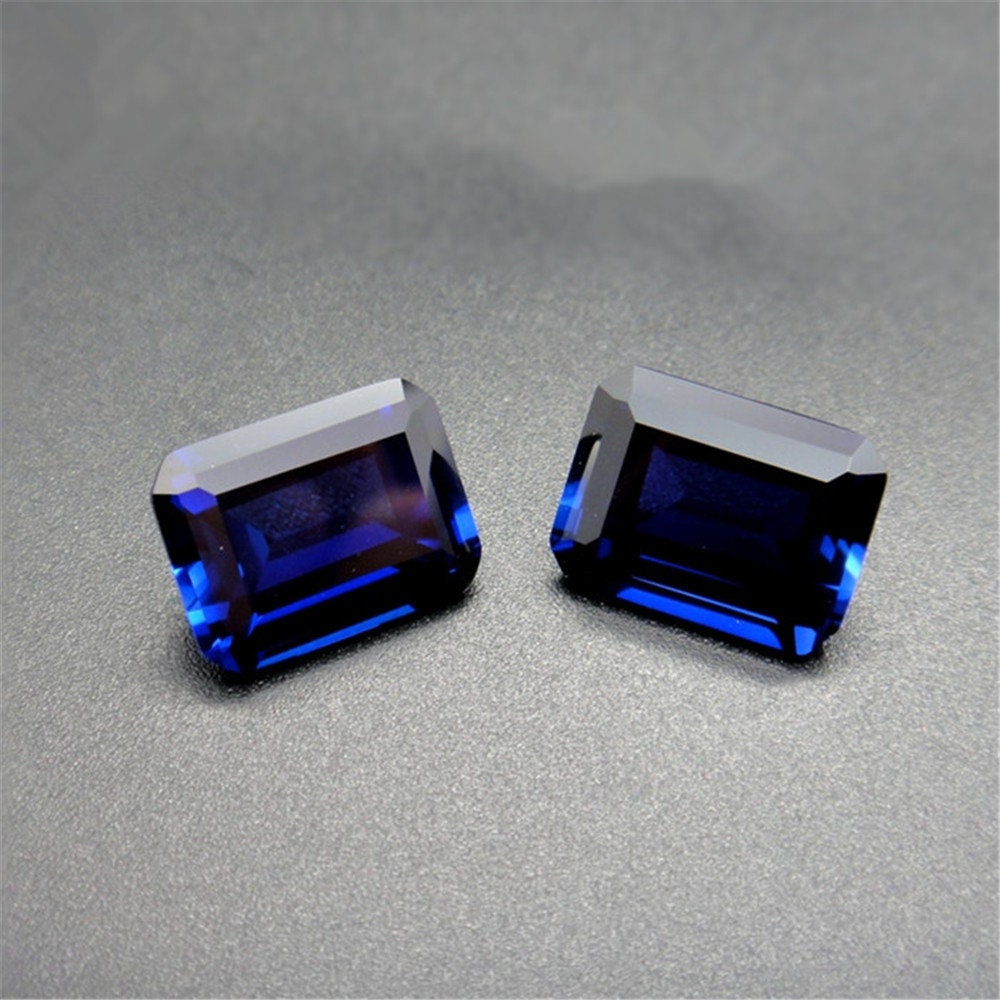 Sapphire Rectangle Faceted Gemstone Emerald Cut Sapphire Gem | Etsy