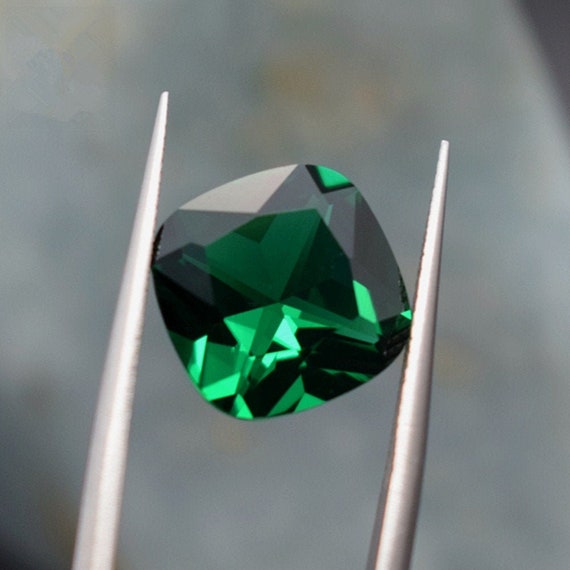 Emerald Square Faceted Gemstone Cushion Cut Rich Green Emerald - Etsy