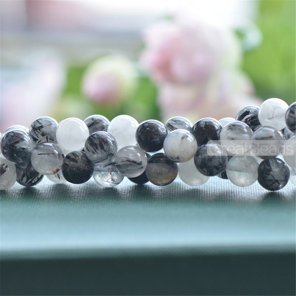 Grade A Natural Black Rutilated Quartz Beads NOT Dyed 6mm 8mm | Etsy