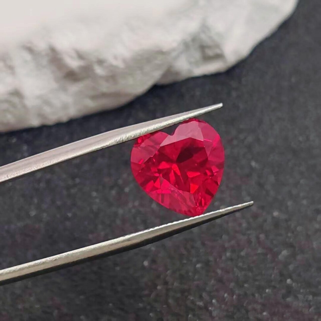 Grade AAA Cutting Ruby Heart Shape Faceted Gemstone Heart Shaped Cut ...