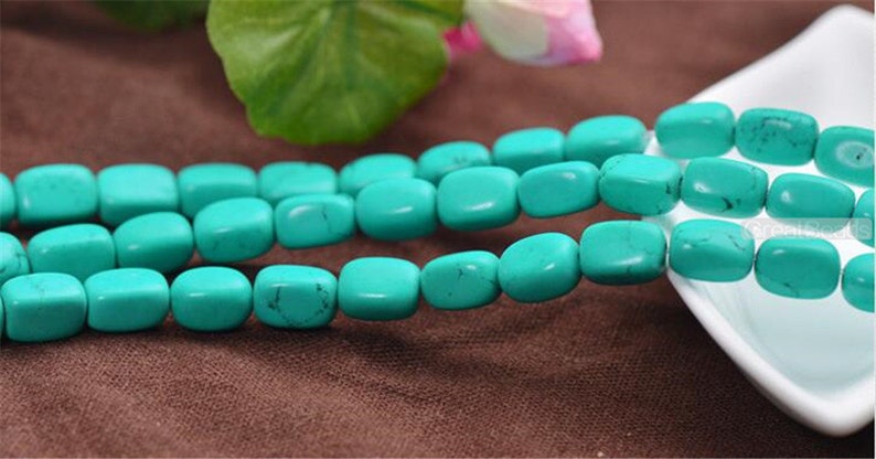 Natural Green Turquoise Beads 8x12mm Irregular Shape 15 Inch - Etsy